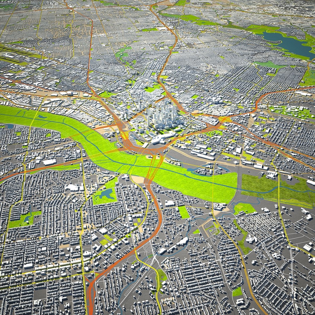 Dallas Skyline Complete 3D Model - TurboSquid 1475411
