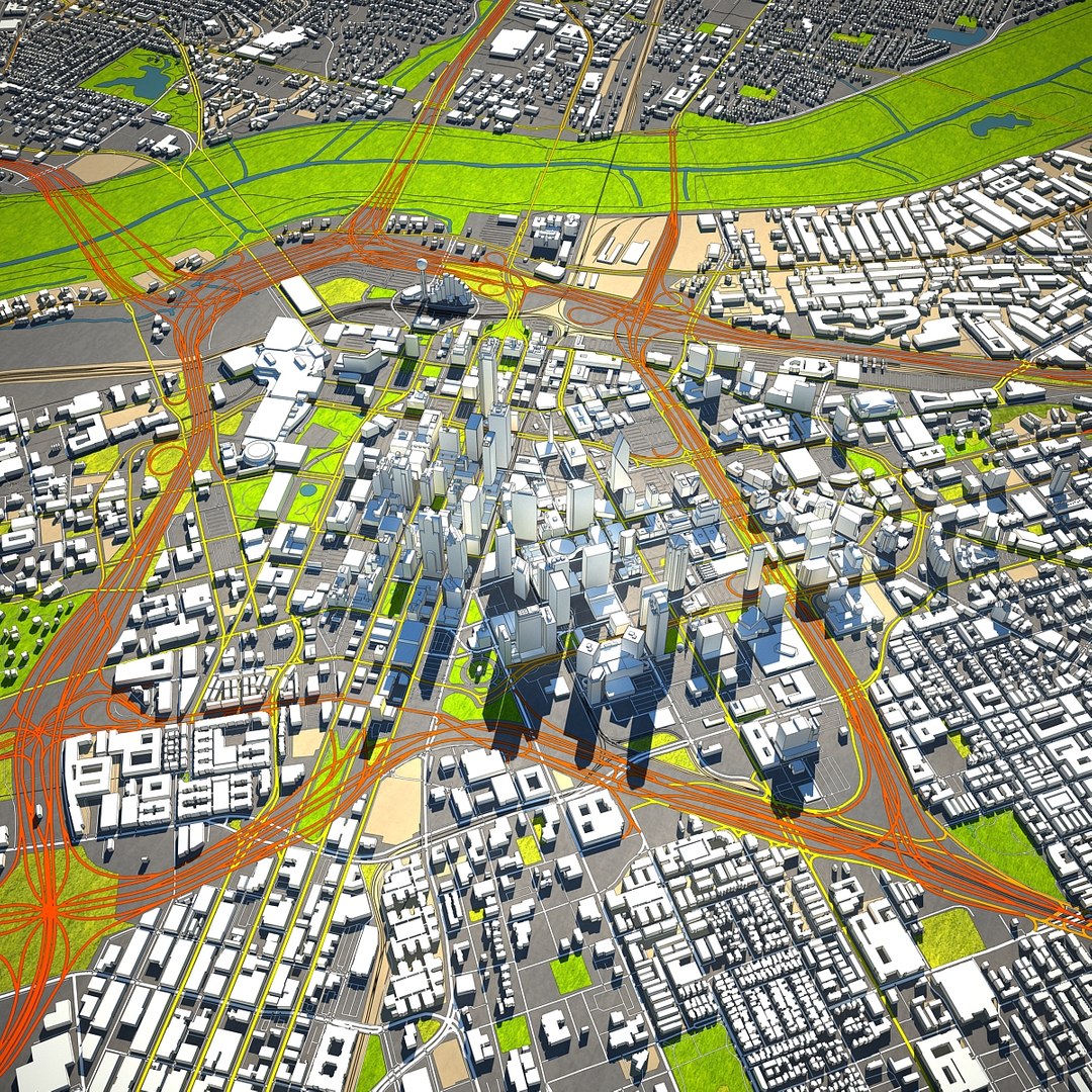 Dallas Skyline Complete 3D Model - TurboSquid 1475411