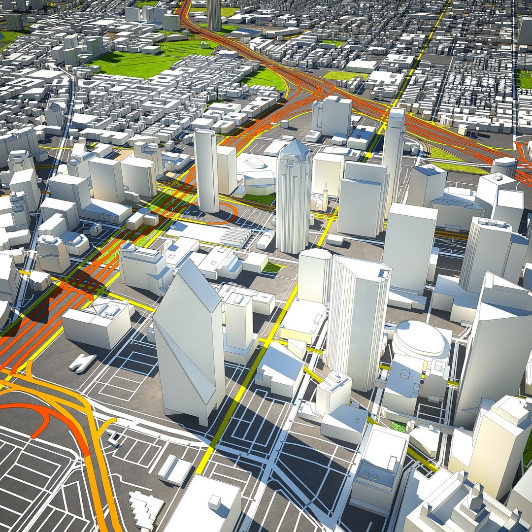 Dallas Skyline Complete 3D Model - TurboSquid 1475411