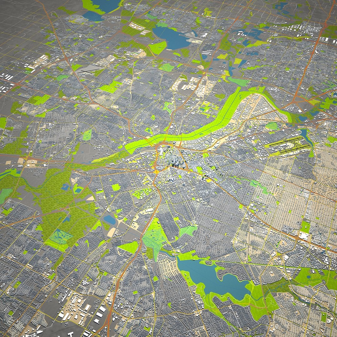 Dallas Skyline Complete 3D Model - TurboSquid 1475411
