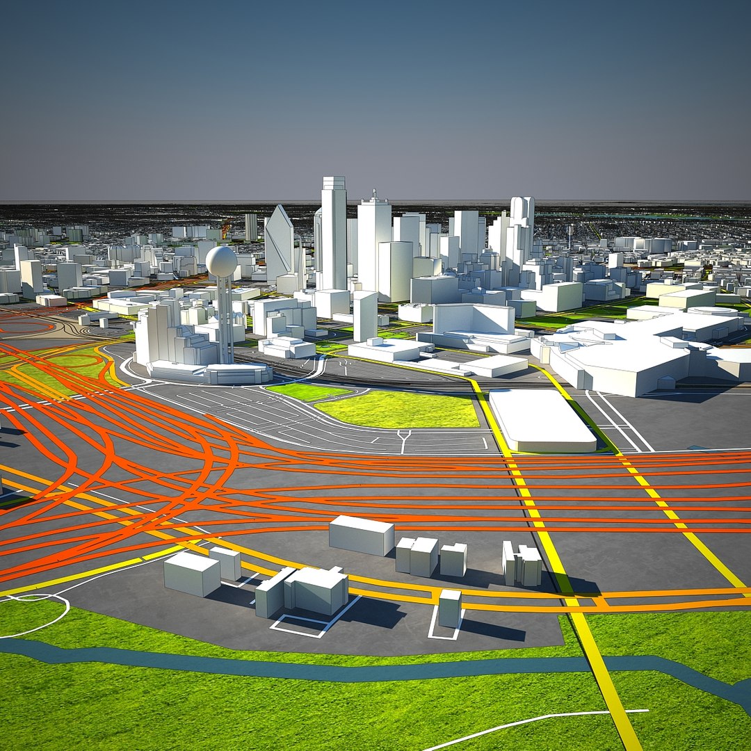 Dallas Skyline Complete 3D Model - TurboSquid 1475411