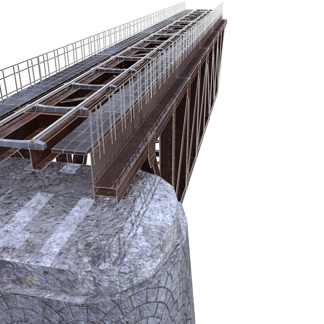 Railway Bridge Section Railroad Rails 3D Model - TurboSquid 1651931