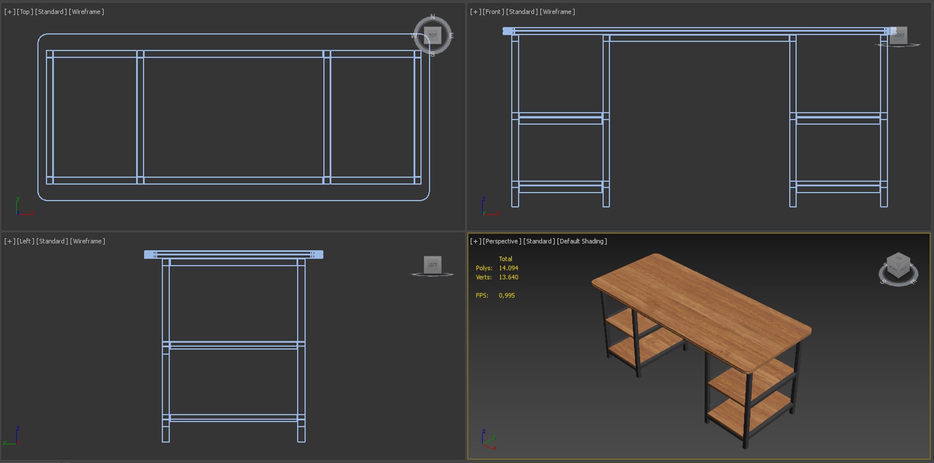 Modern Office Workstation Table 3D Model - TurboSquid 2166274
