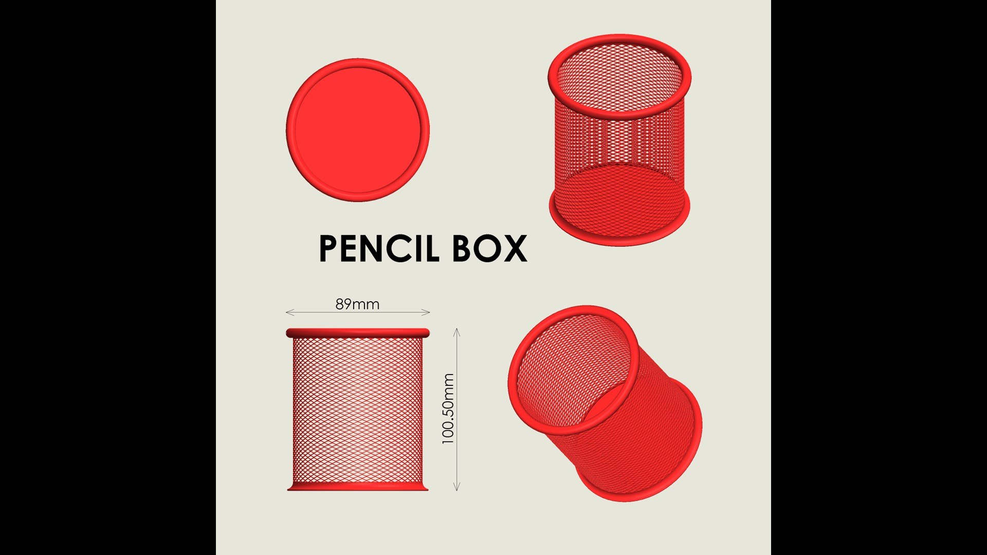 3D Cylindrical Pencil Box - TurboSquid 2297422