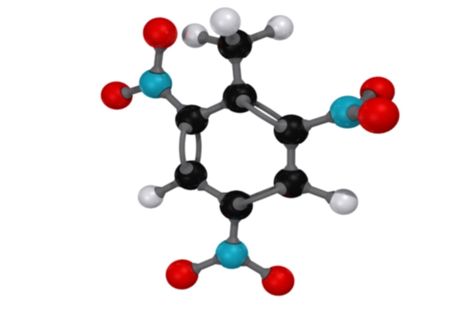 3d 2 trinitrotoluene - molecule