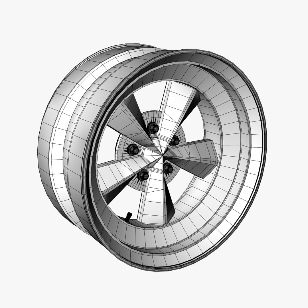 3d model muscle car wheel rim
