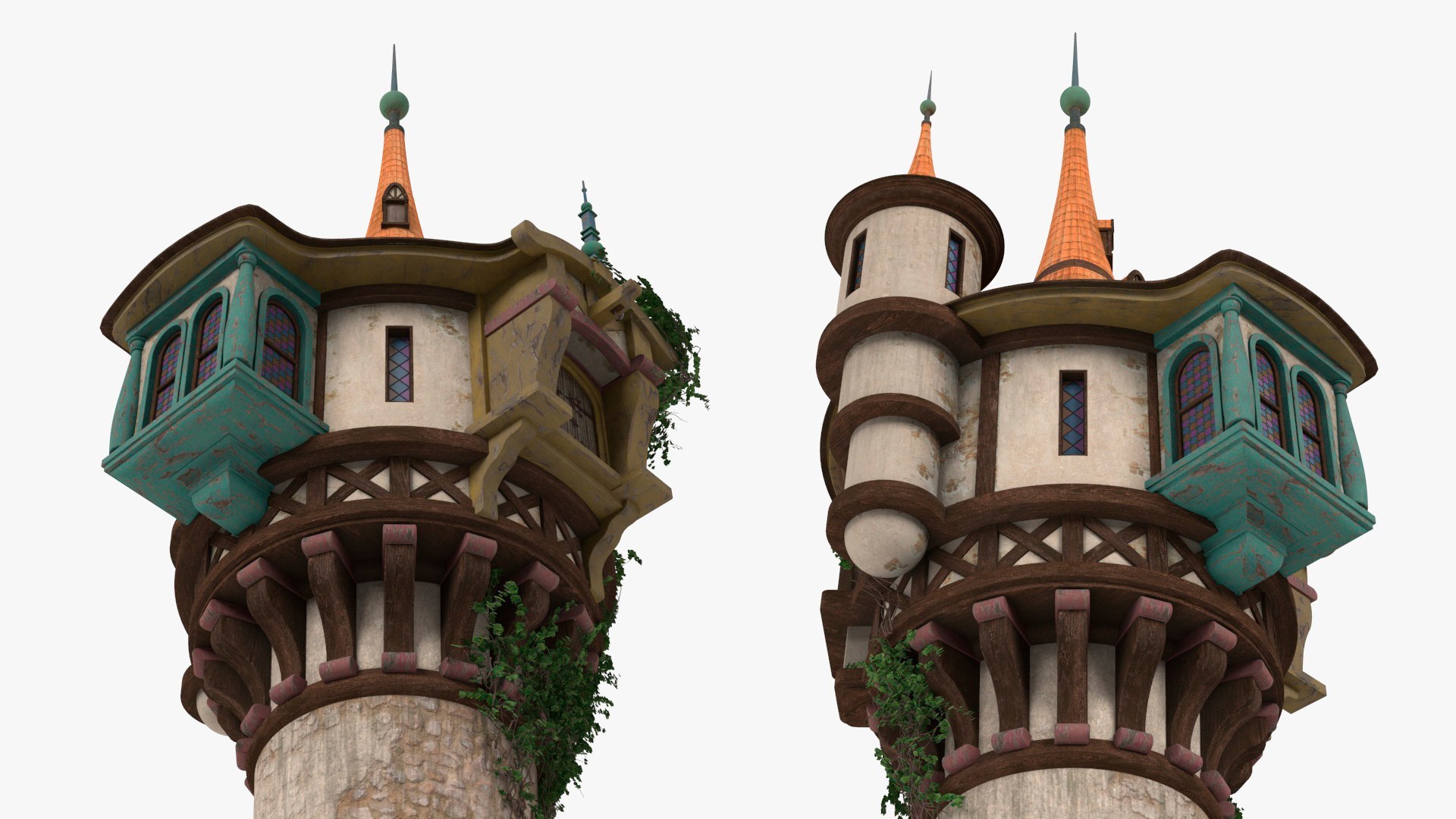Fantastic Dragon And Rapunzel Castle Tower 3D Model - TurboSquid 2302749
