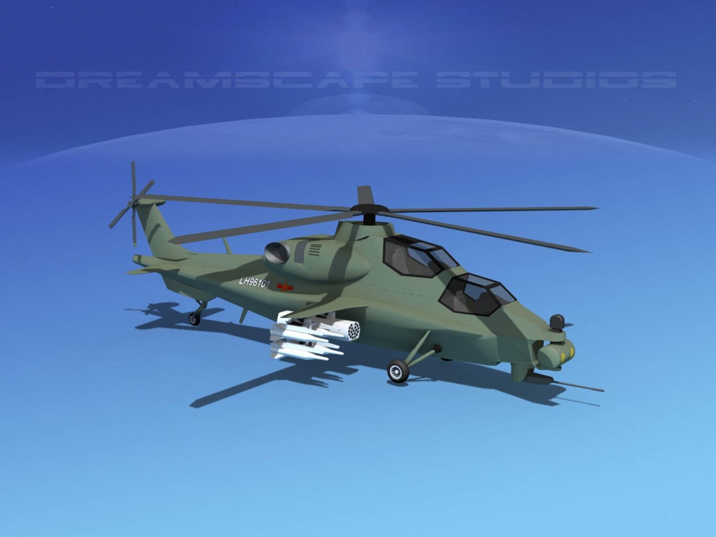 Wz-10 Attack Helicopters Z-10 3d Model