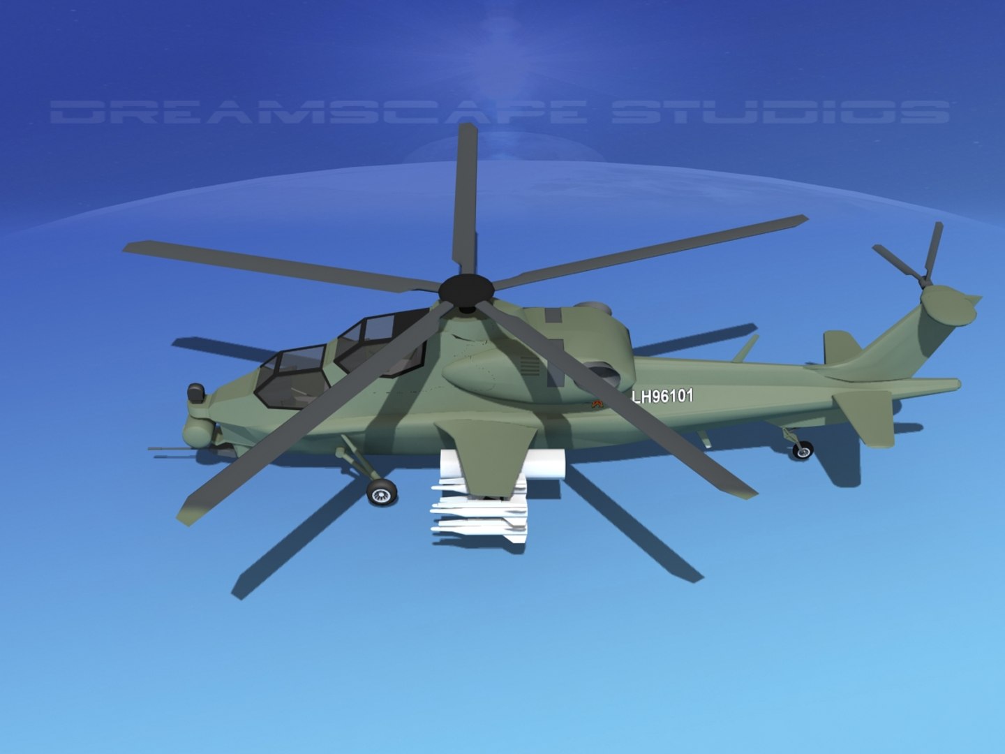 Wz-10 Attack Helicopters Z-10 3d Model