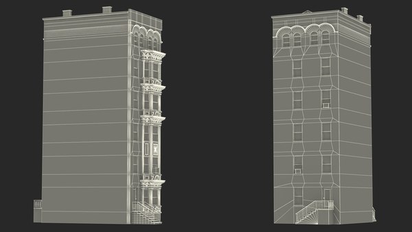 Brick Apartment Building with Blank Walls 3D model - TurboSquid 2117258