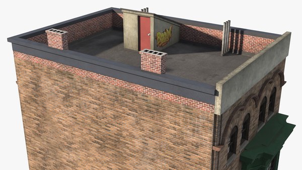 Brick Apartment Building with Blank Walls 3D model - TurboSquid 2117258
