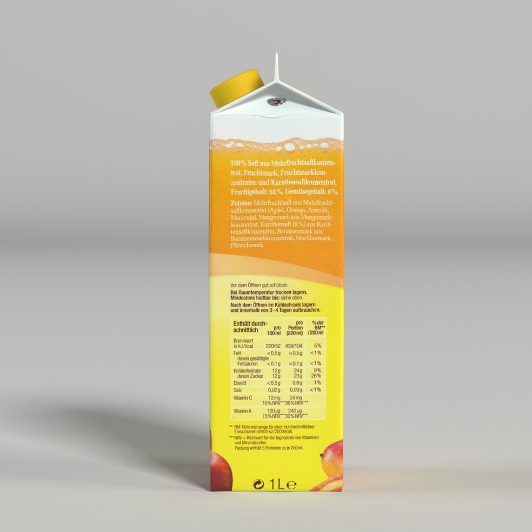 3d Juice Carton Model