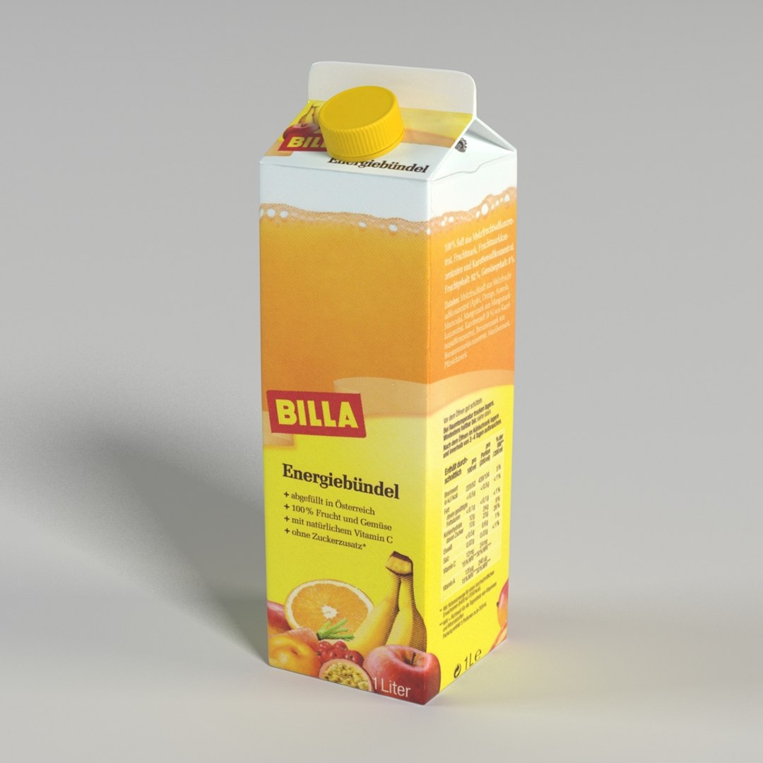 3d Juice Carton Model