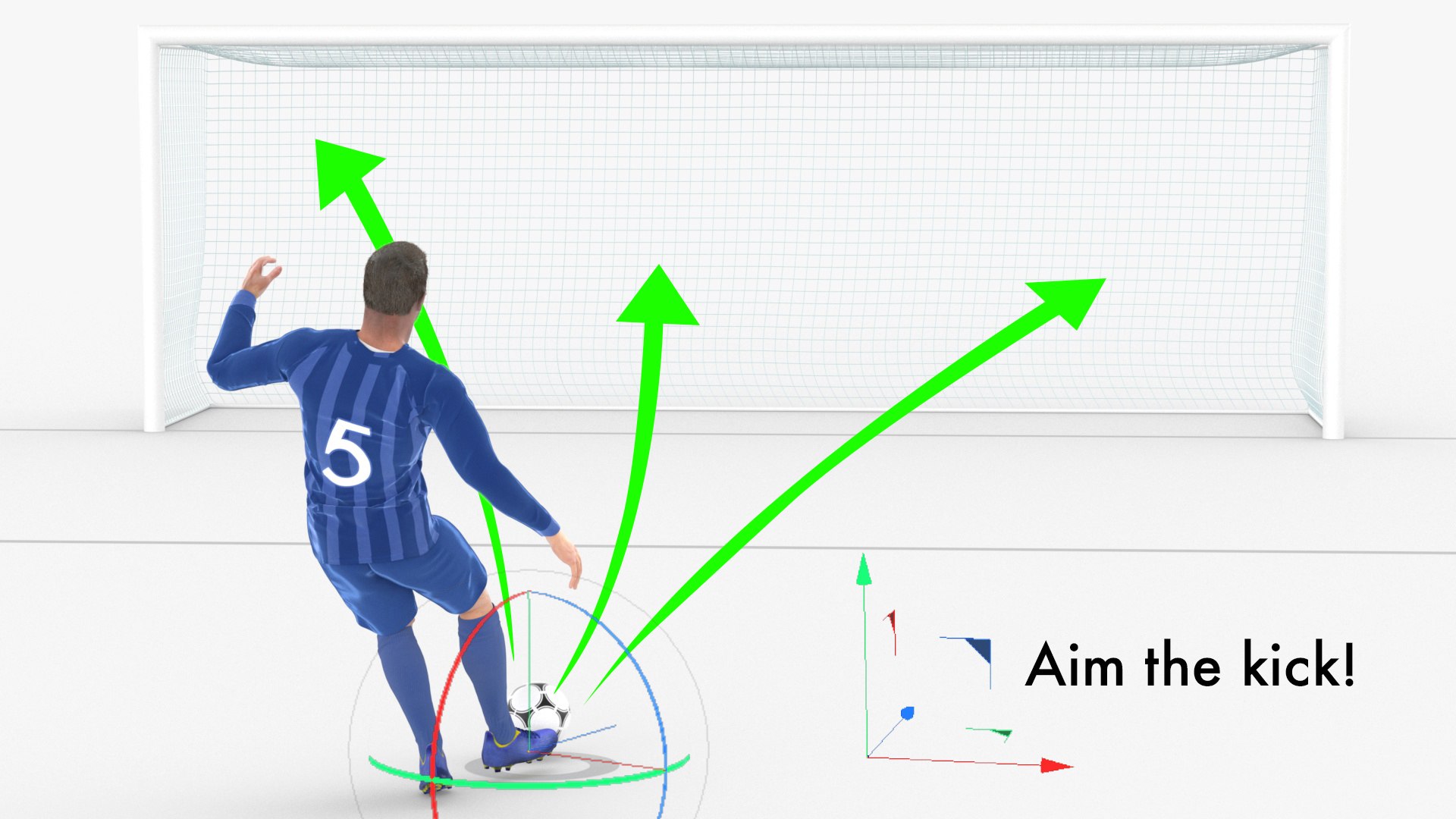 3D Model Soccer Net Penalty Kick - Aim The Kick - DYNAMIC Ball And Net ...