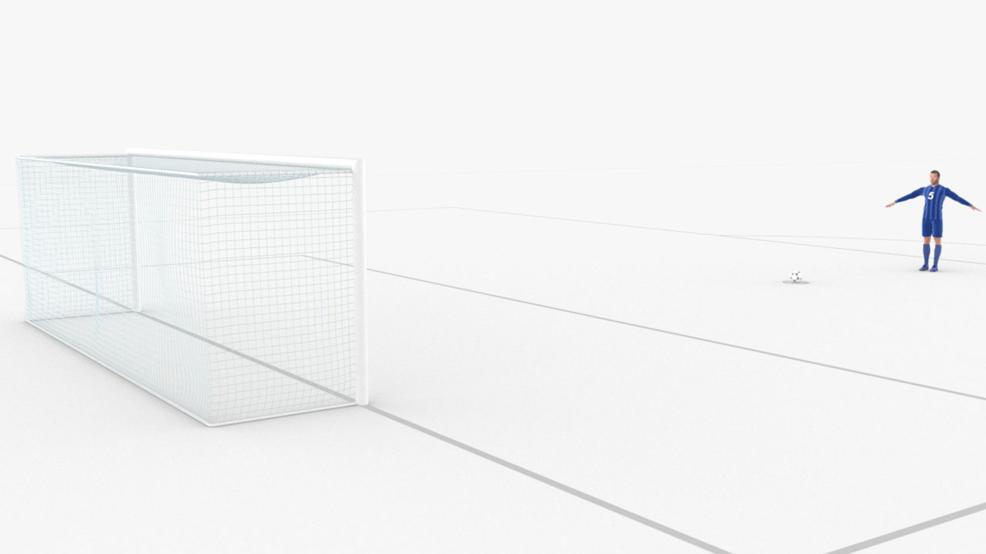 3D Model Soccer Net Penalty Kick - Aim The Kick - DYNAMIC Ball And Net ...