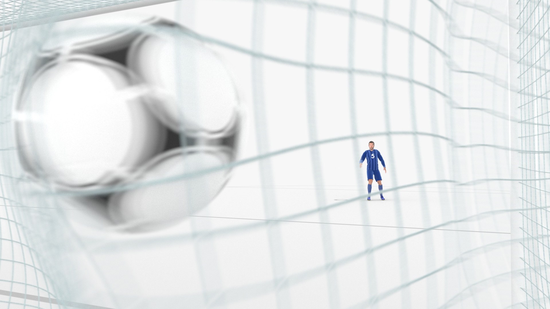 3D Model Soccer Net Penalty Kick - Aim The Kick - DYNAMIC Ball And Net ...