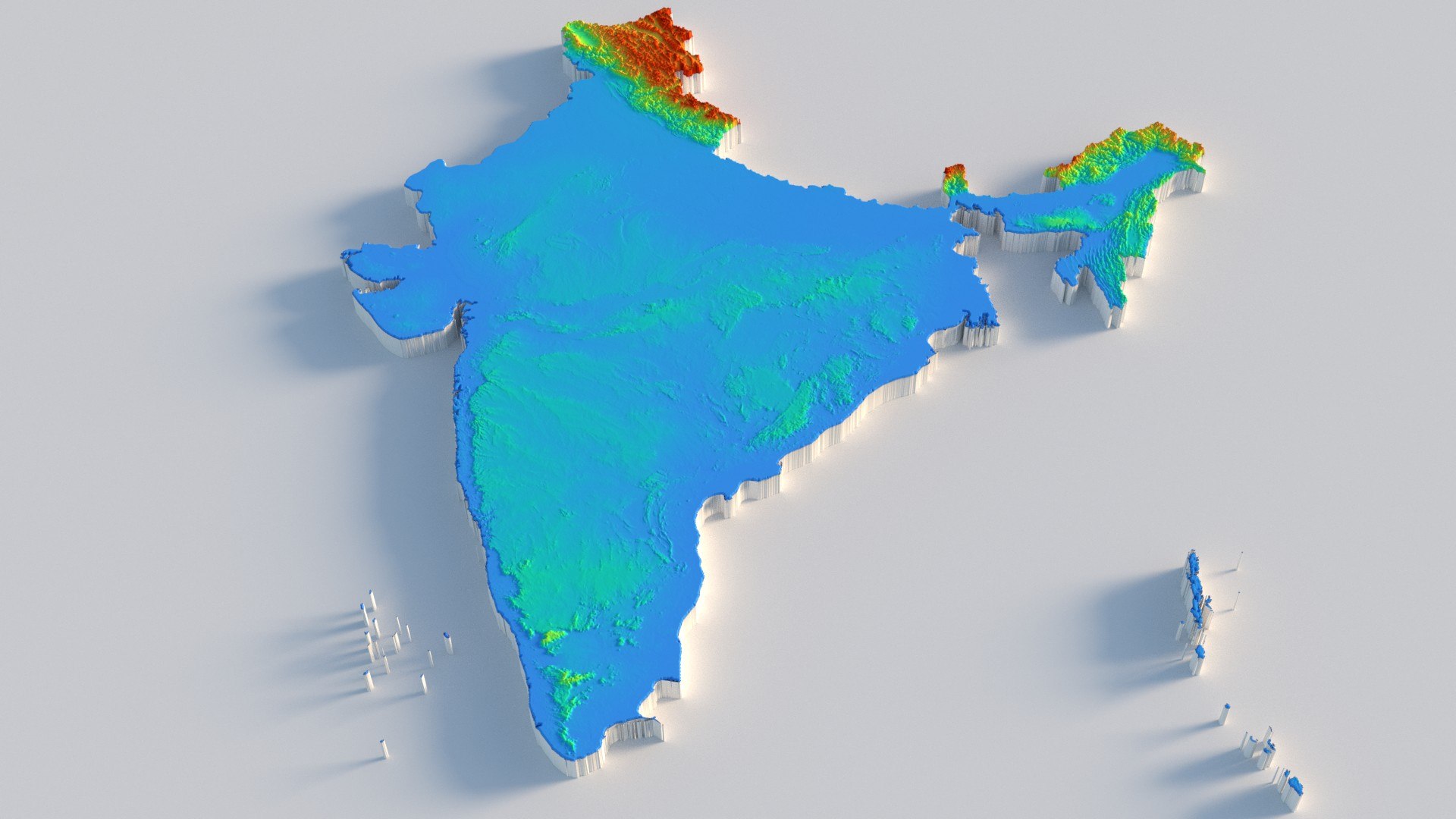 3D India Terrain Map Model - TurboSquid 2336177