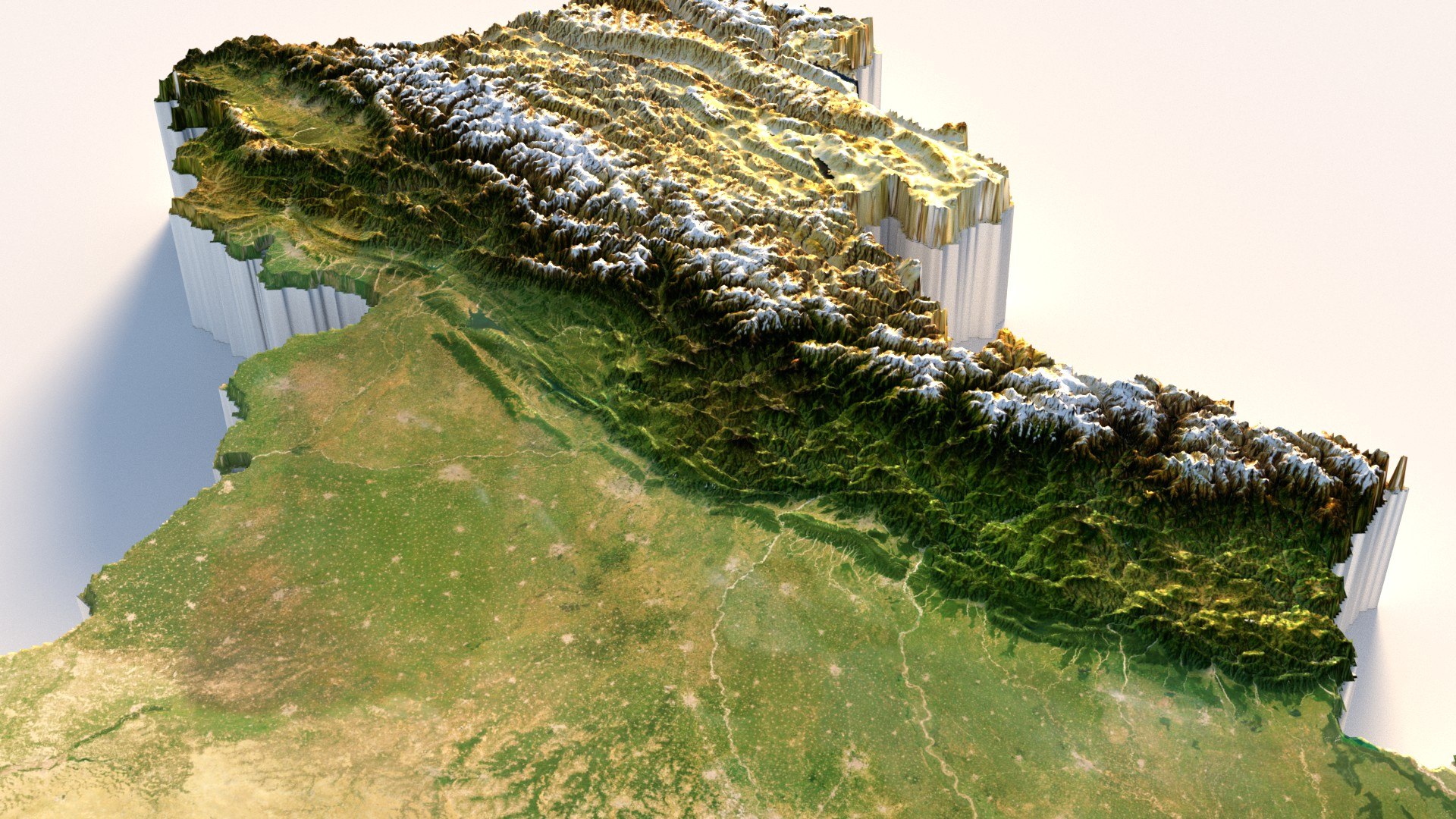 3D India Terrain Map Model - TurboSquid 2336177