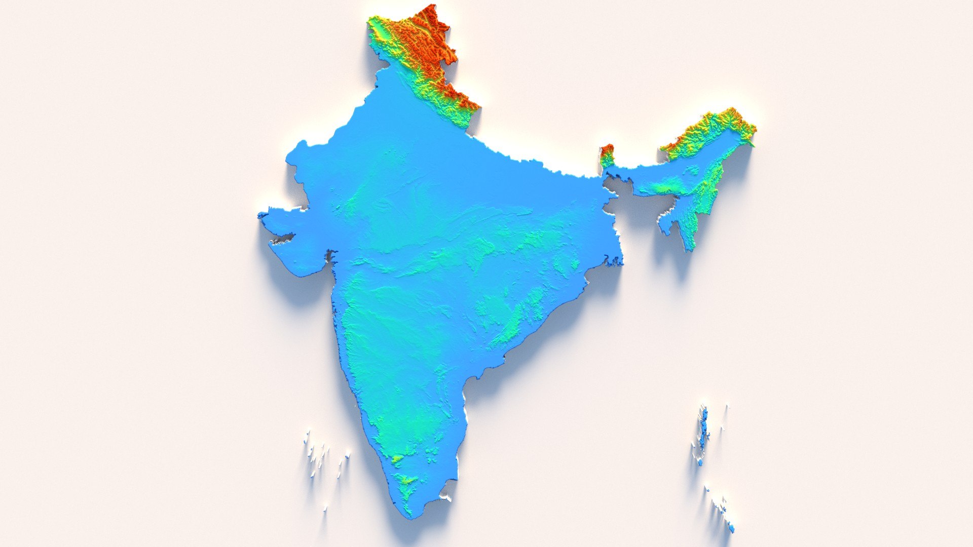 3D India Terrain Map Model - TurboSquid 2336177