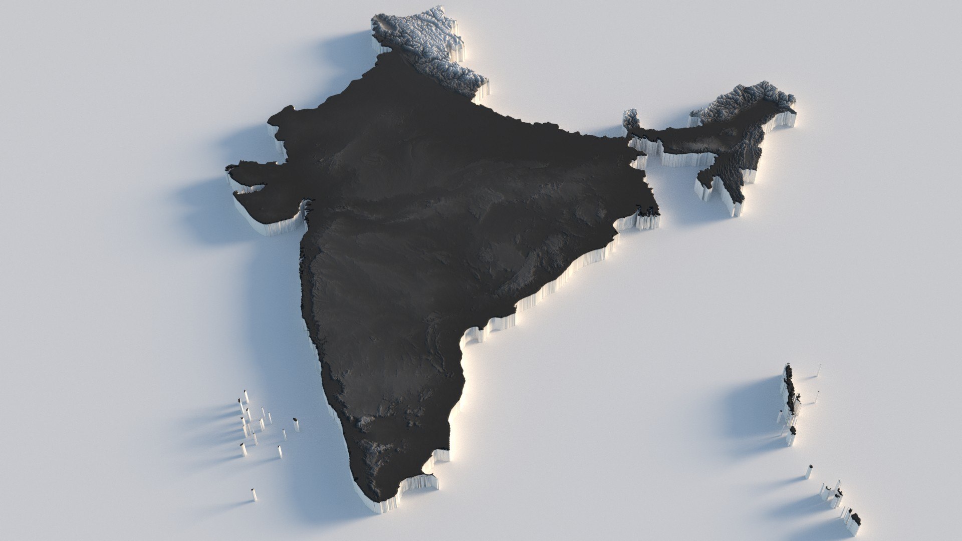 3D India Terrain Map Model - TurboSquid 2336177