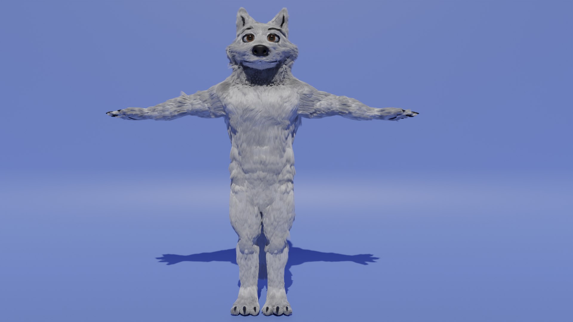 3D Model Rigged Anthro Wolf With Rigify Rig Low-poly 3D Model ...