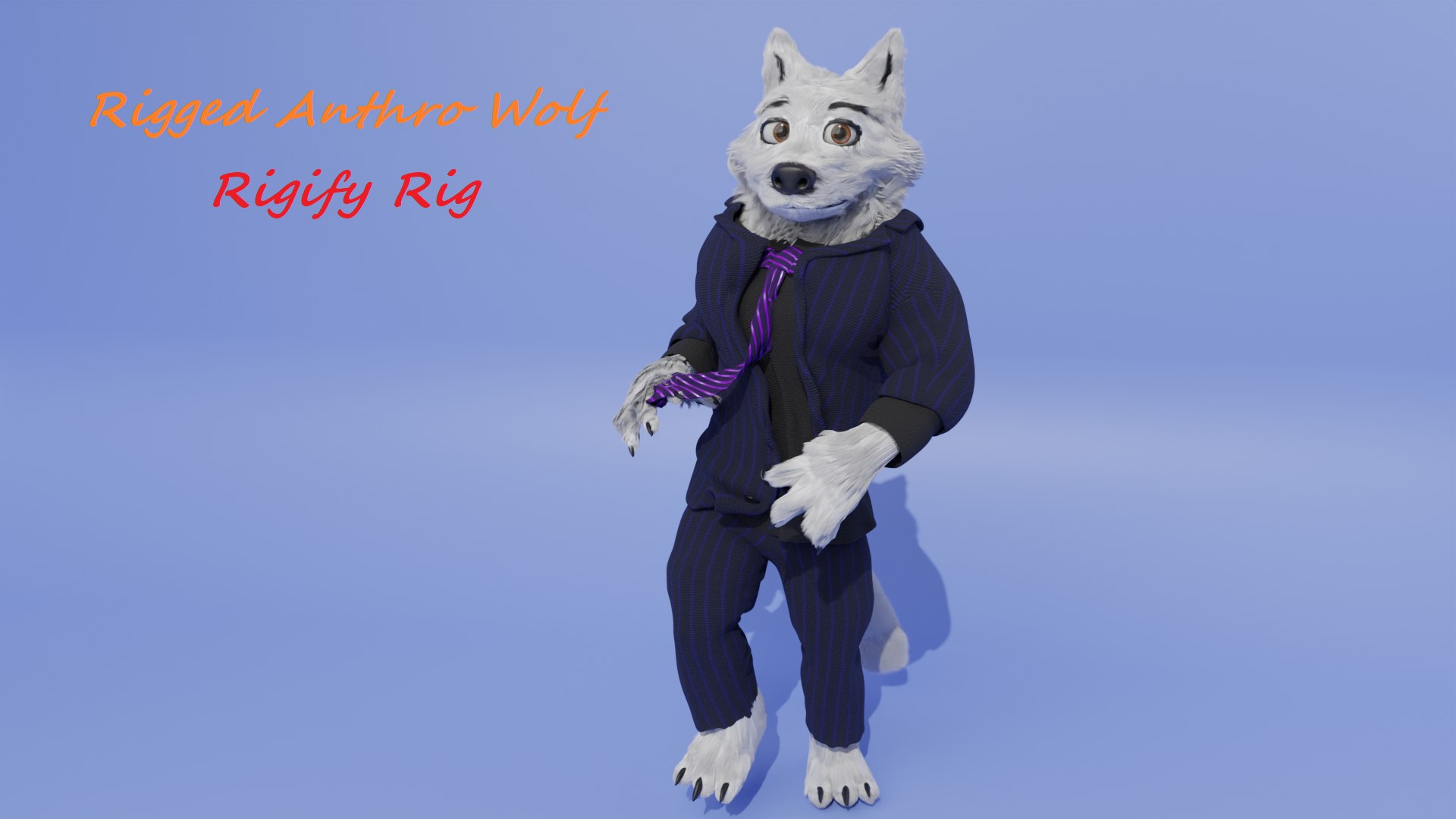 3D Model Rigged Anthro Wolf With Rigify Rig Low-poly 3D Model ...