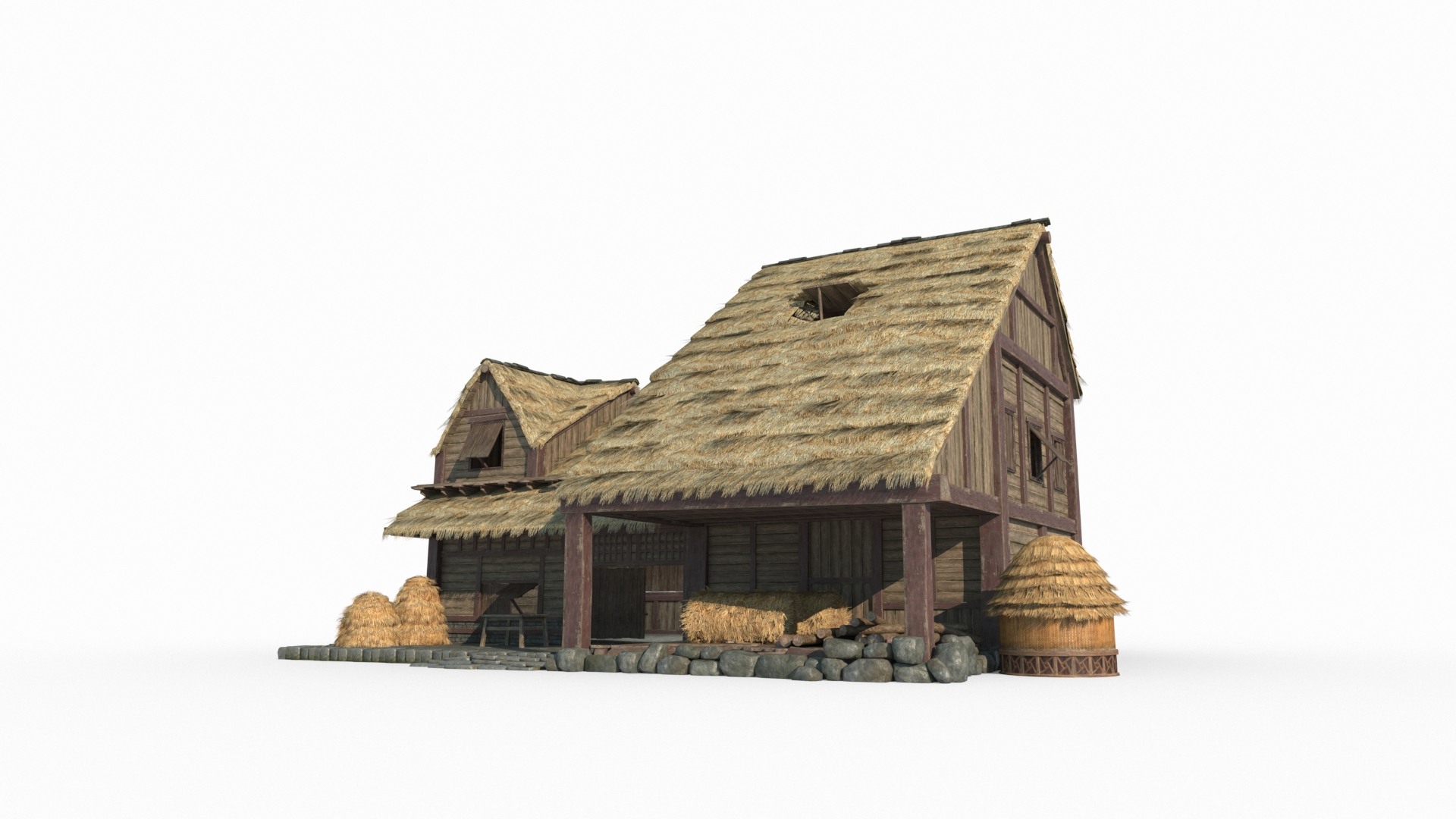 Ancient Thatched Cottage Warehouse 3D Model - TurboSquid 2119084