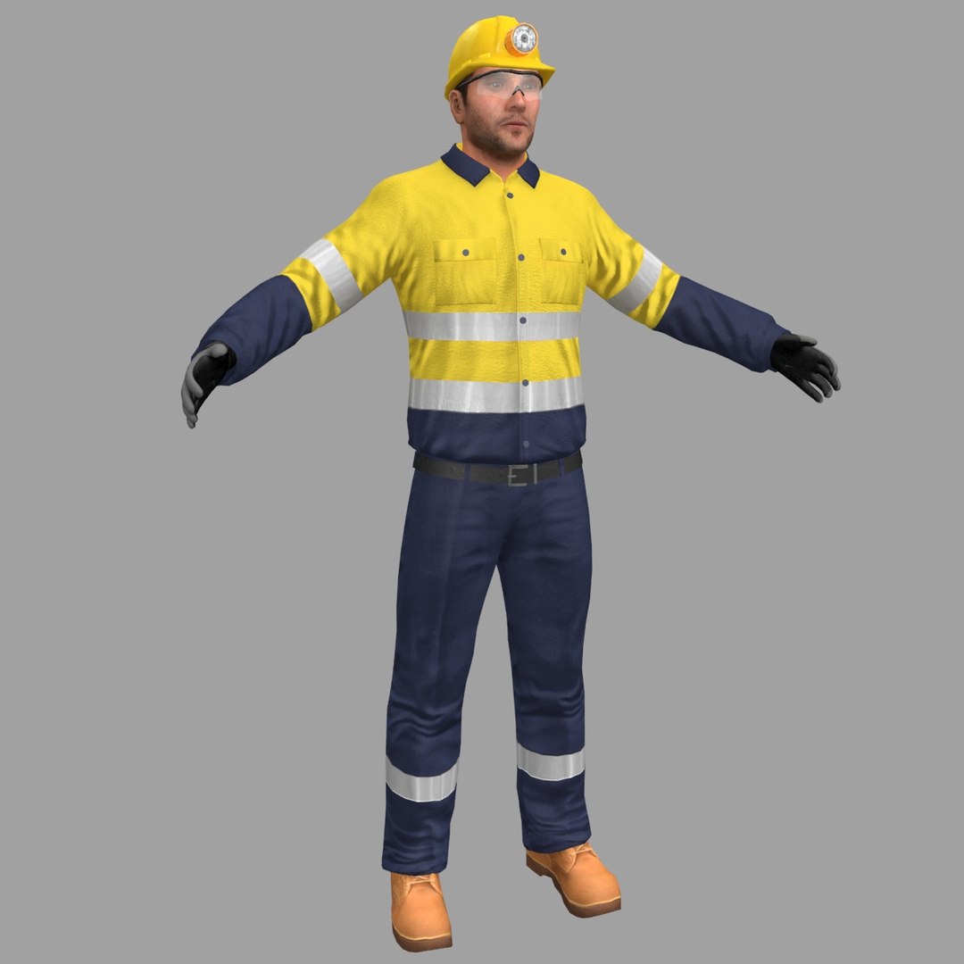 Miner safety worker 3D model - TurboSquid 1355776