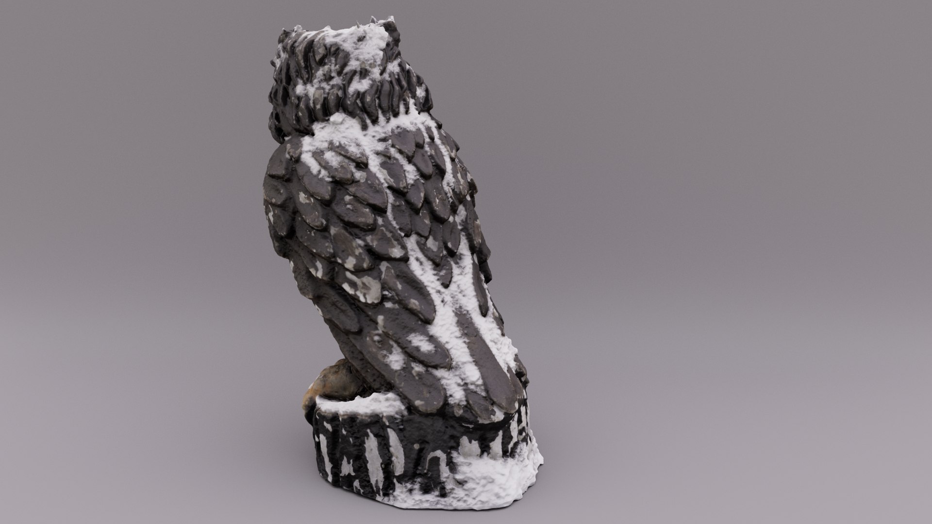Large Aged Garden Outdoor Owl Meter Statue 3D Model High Quality 3D ...