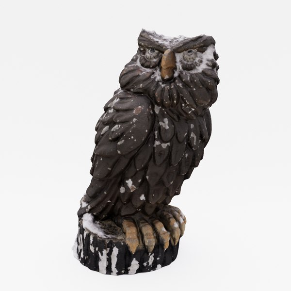 Large aged garden outdoor owl meter statue 3D - TurboSquid 2028096