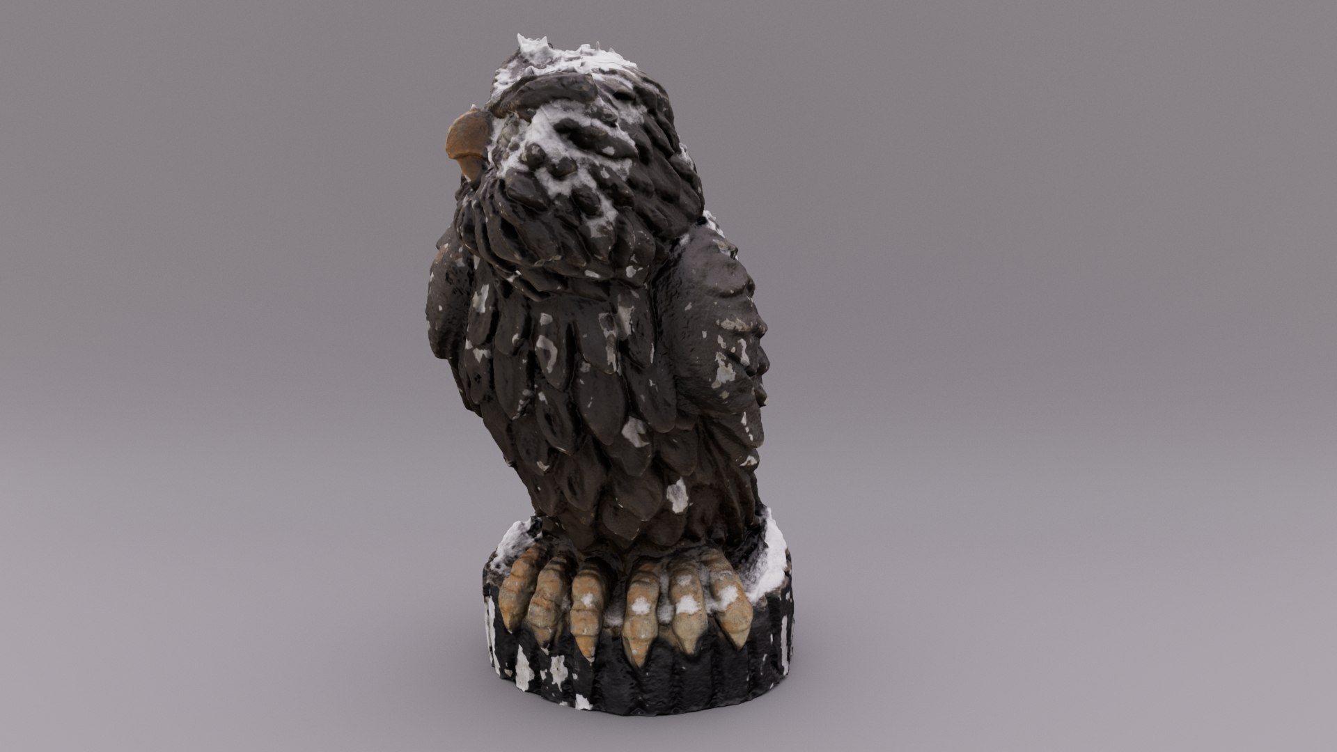 Large Aged Garden Outdoor Owl Meter Statue 3D Model High Quality 3D ...