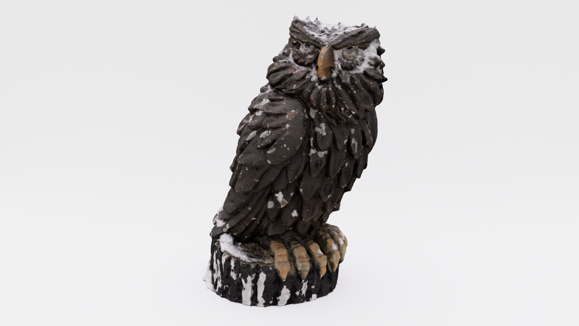 Large Aged Garden Outdoor Owl Meter Statue 3D Model High Quality 3D ...