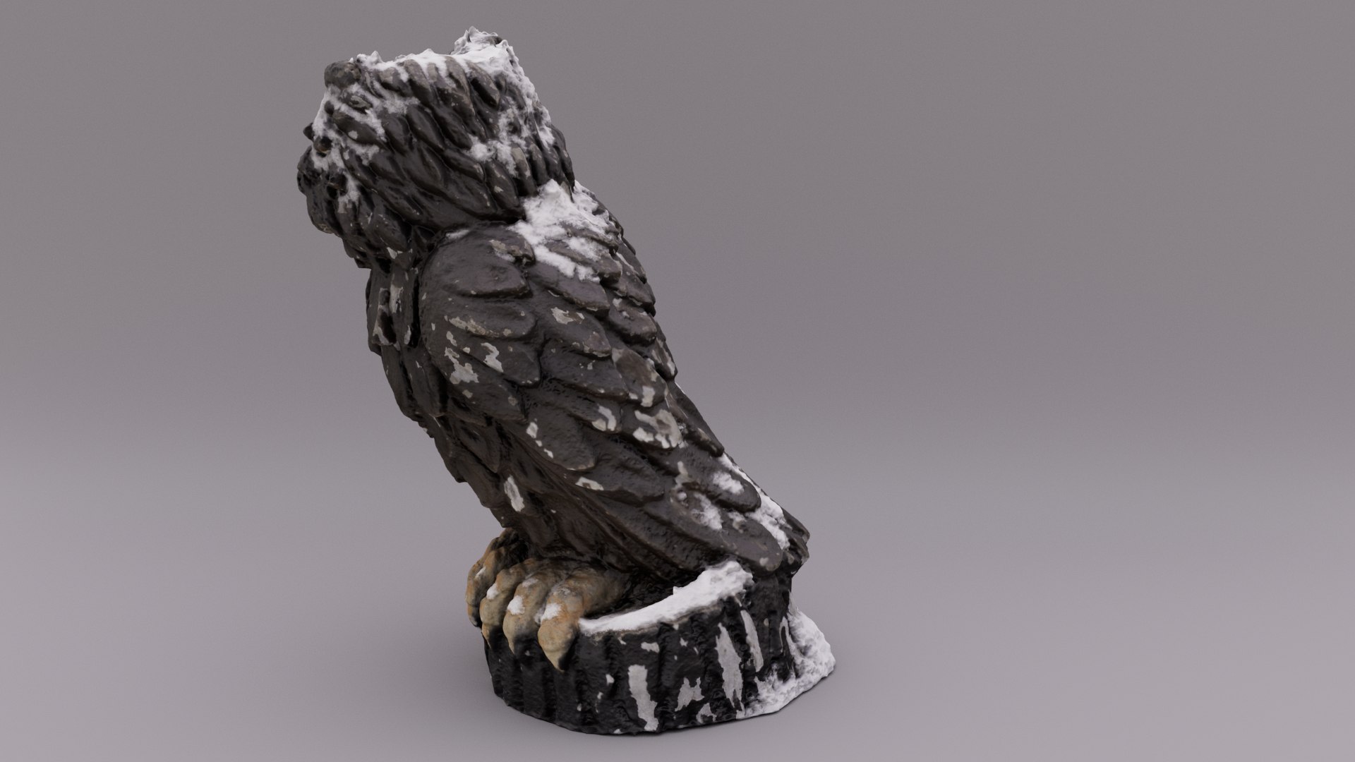 Large Aged Garden Outdoor Owl Meter Statue 3D Model High Quality 3D ...