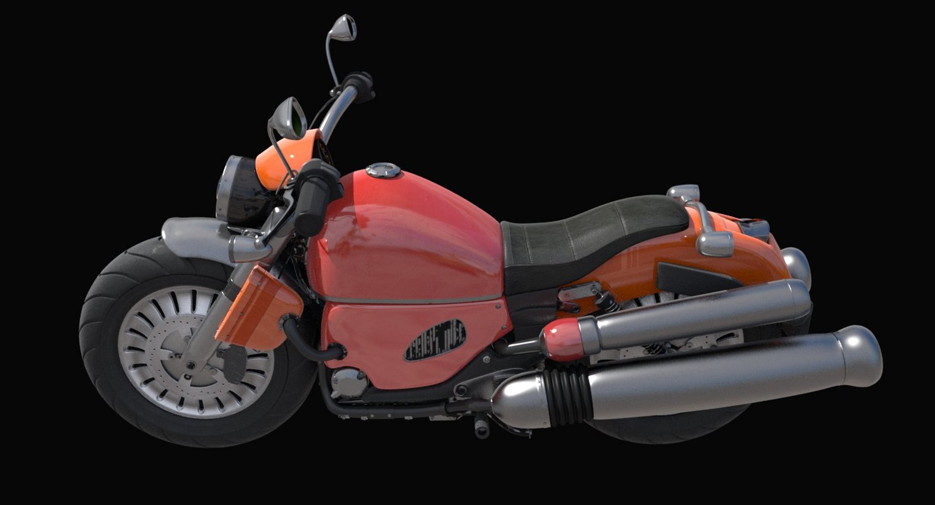 3d model rigged harley davidson