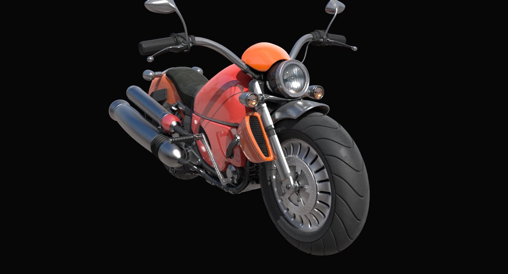 3d model rigged harley davidson