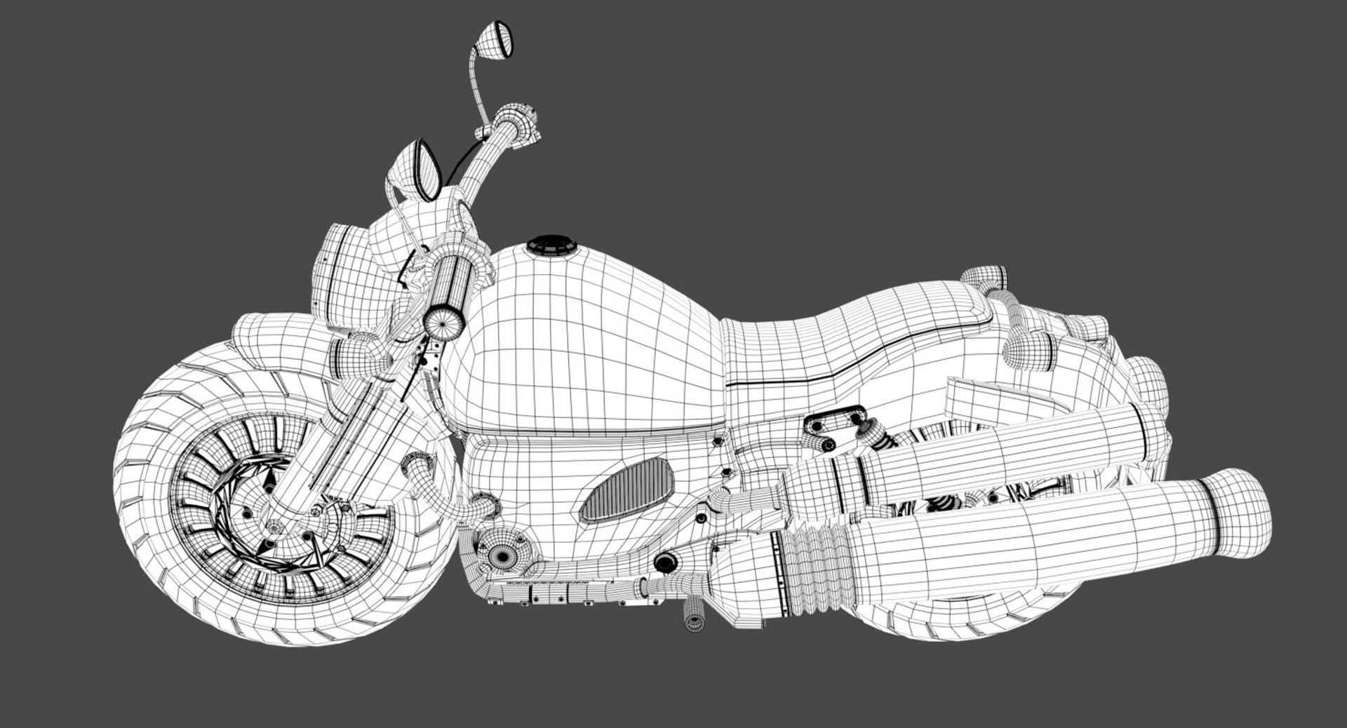 3d model rigged harley davidson