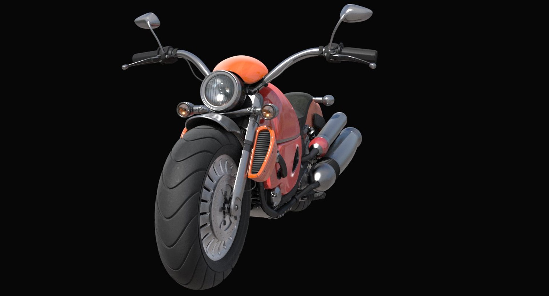3d model rigged harley davidson