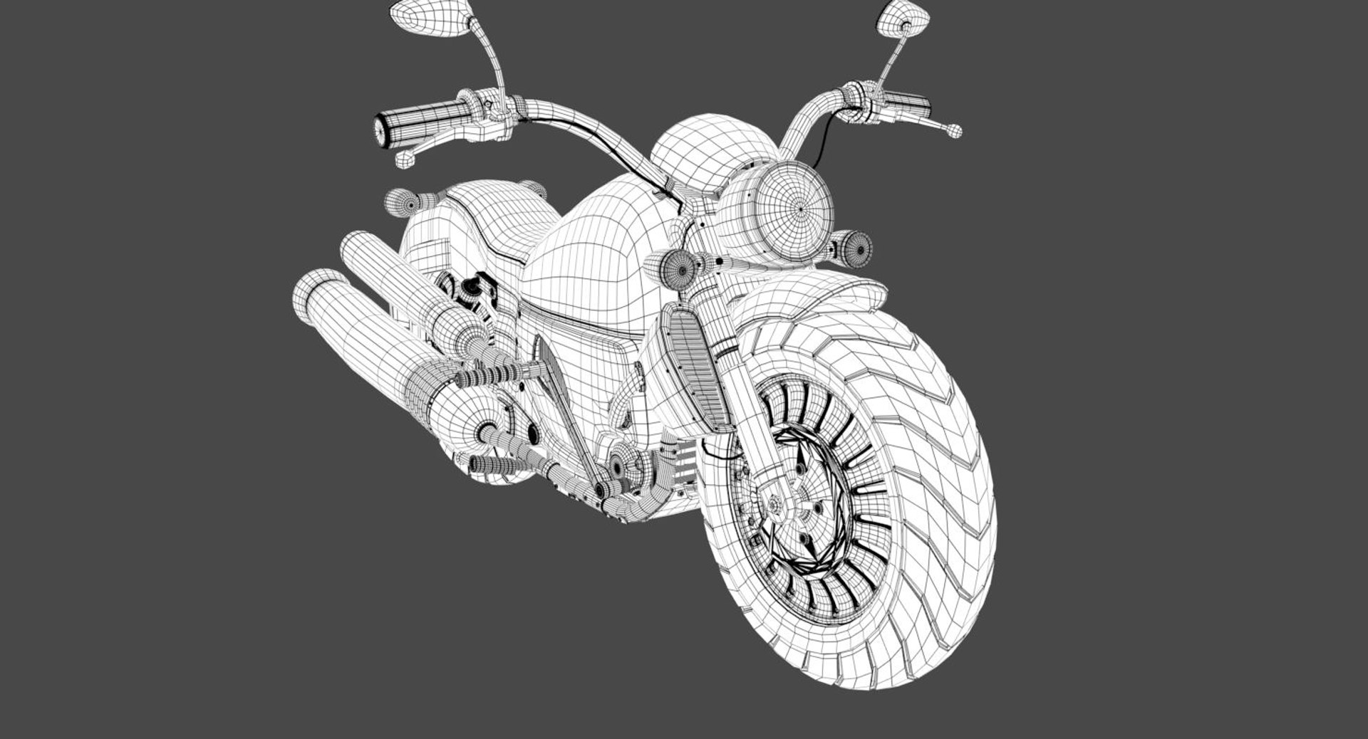 3d model rigged harley davidson