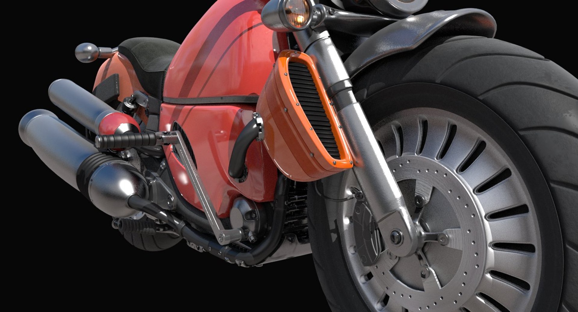 3d model rigged harley davidson