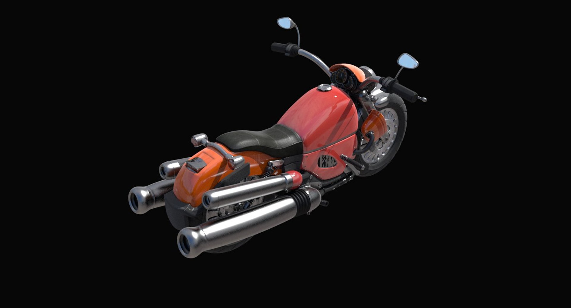 3d model rigged harley davidson