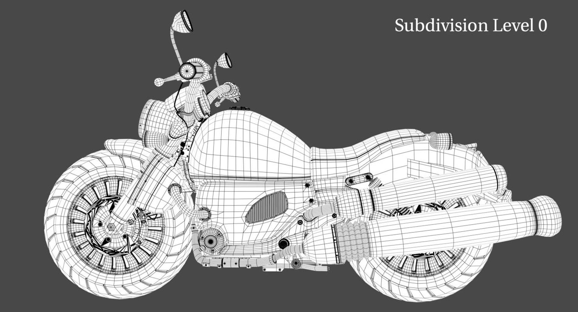 3d model rigged harley davidson
