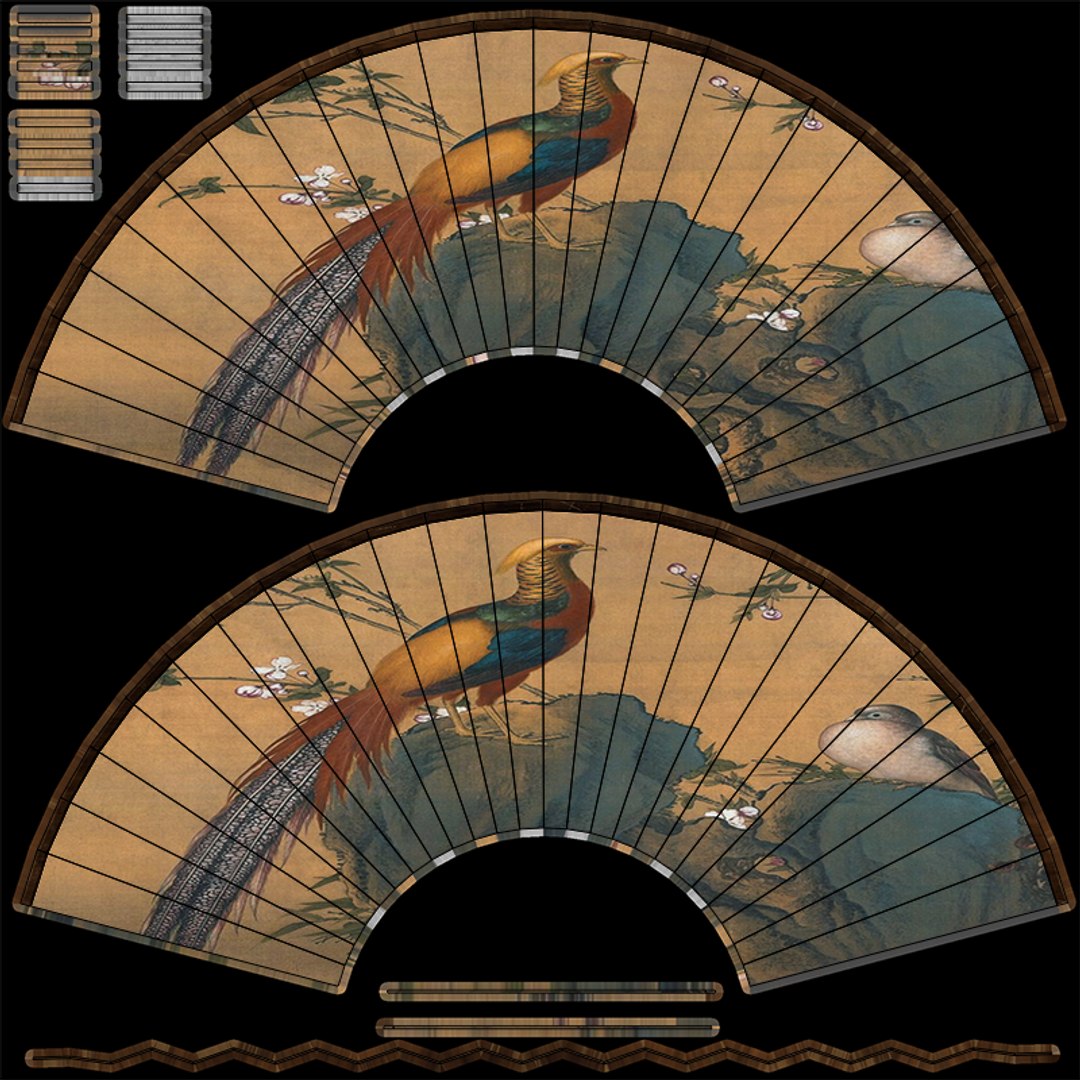 3D Model Folding Fan - TurboSquid 2328937