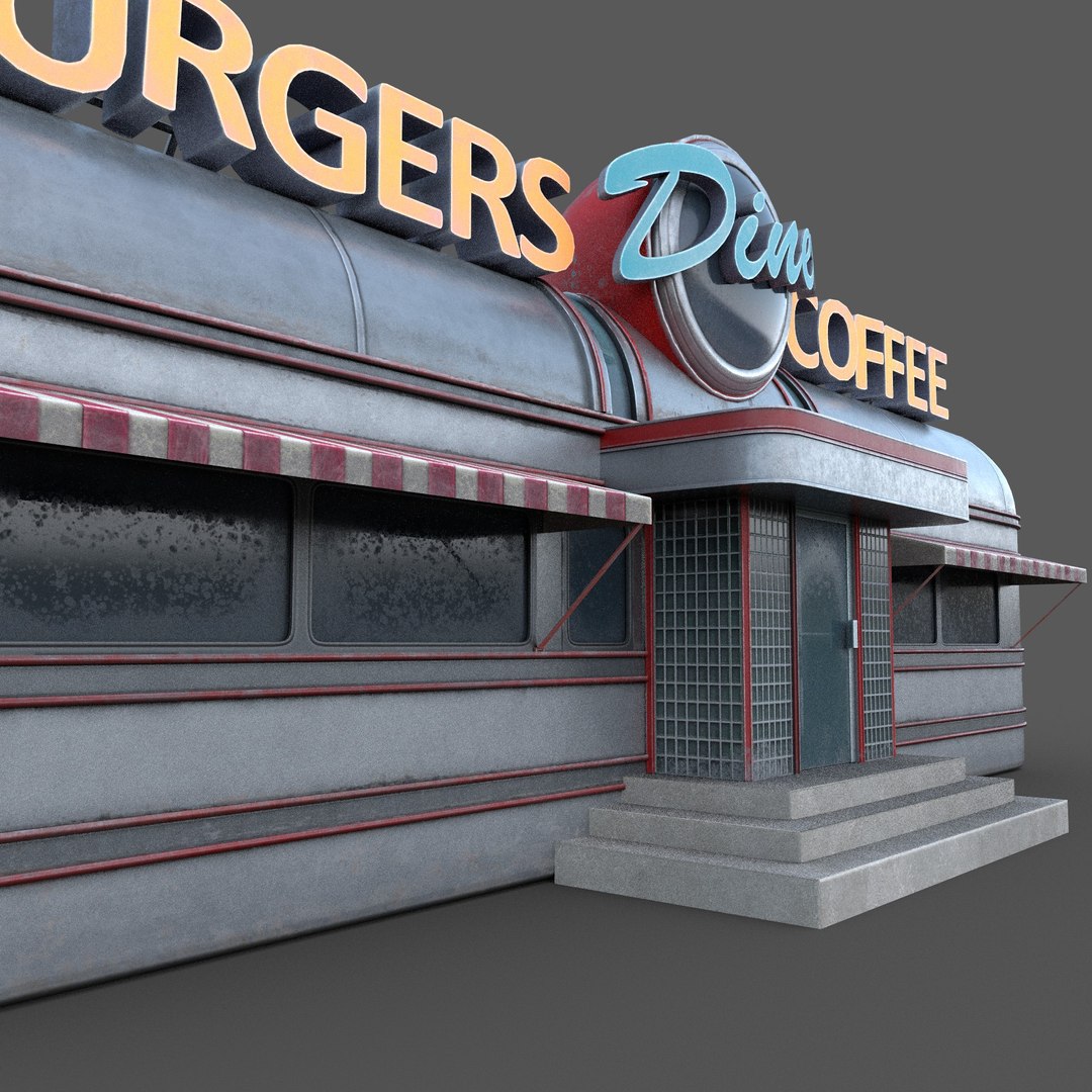 3D Vintage Diner Worn Game Ready - TurboSquid 1916932