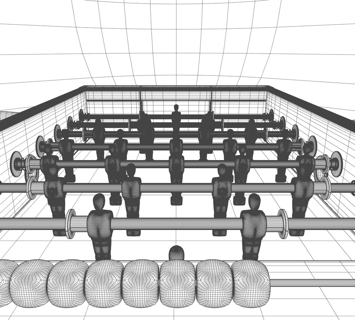 3D Vintage Foosball Table - TurboSquid 2029377