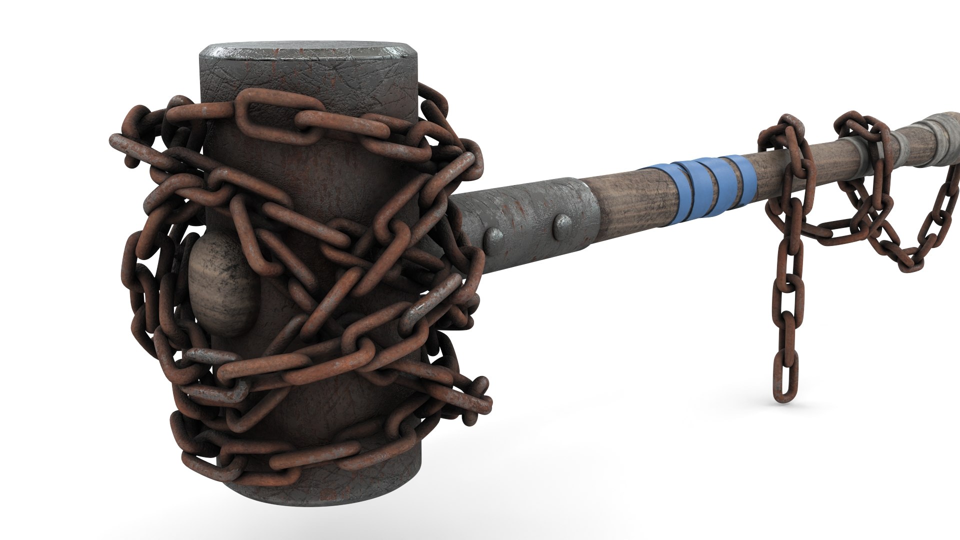 War Hammer With Chain Model - TurboSquid 1758934