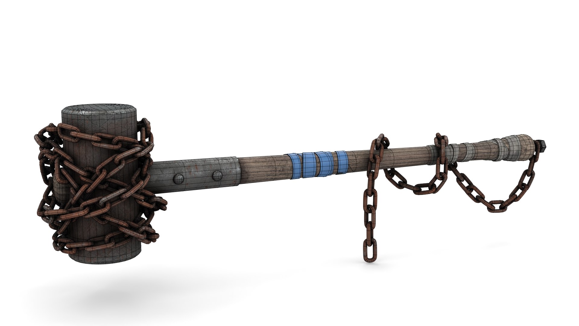War Hammer With Chain Model - TurboSquid 1758934