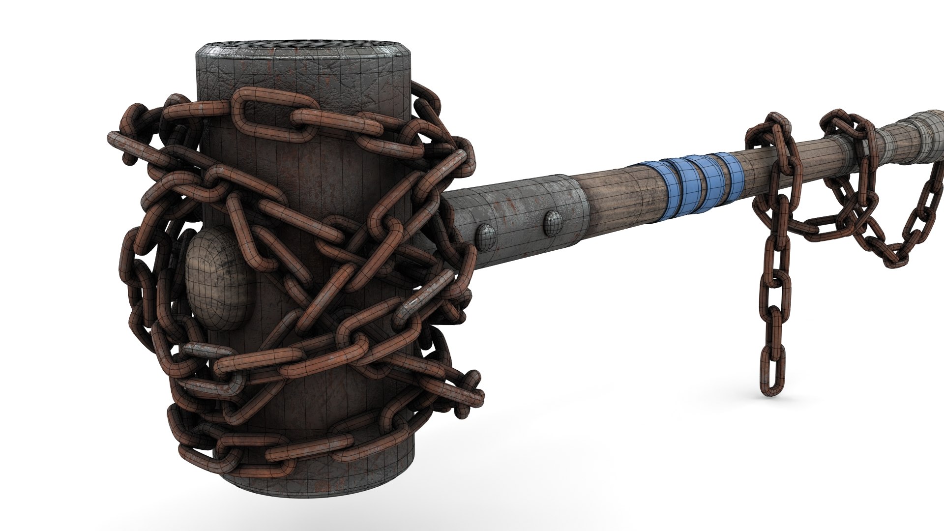 War Hammer With Chain Model - TurboSquid 1758934