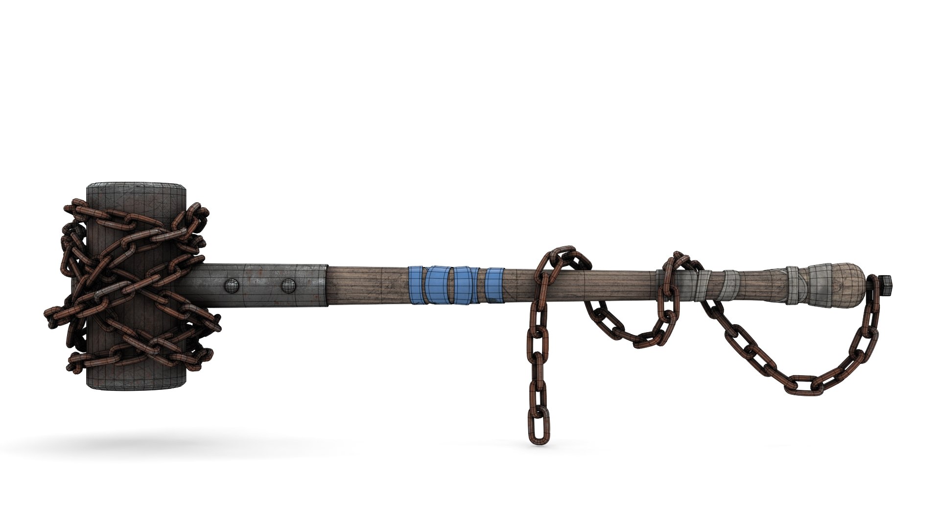 War Hammer With Chain Model - TurboSquid 1758934