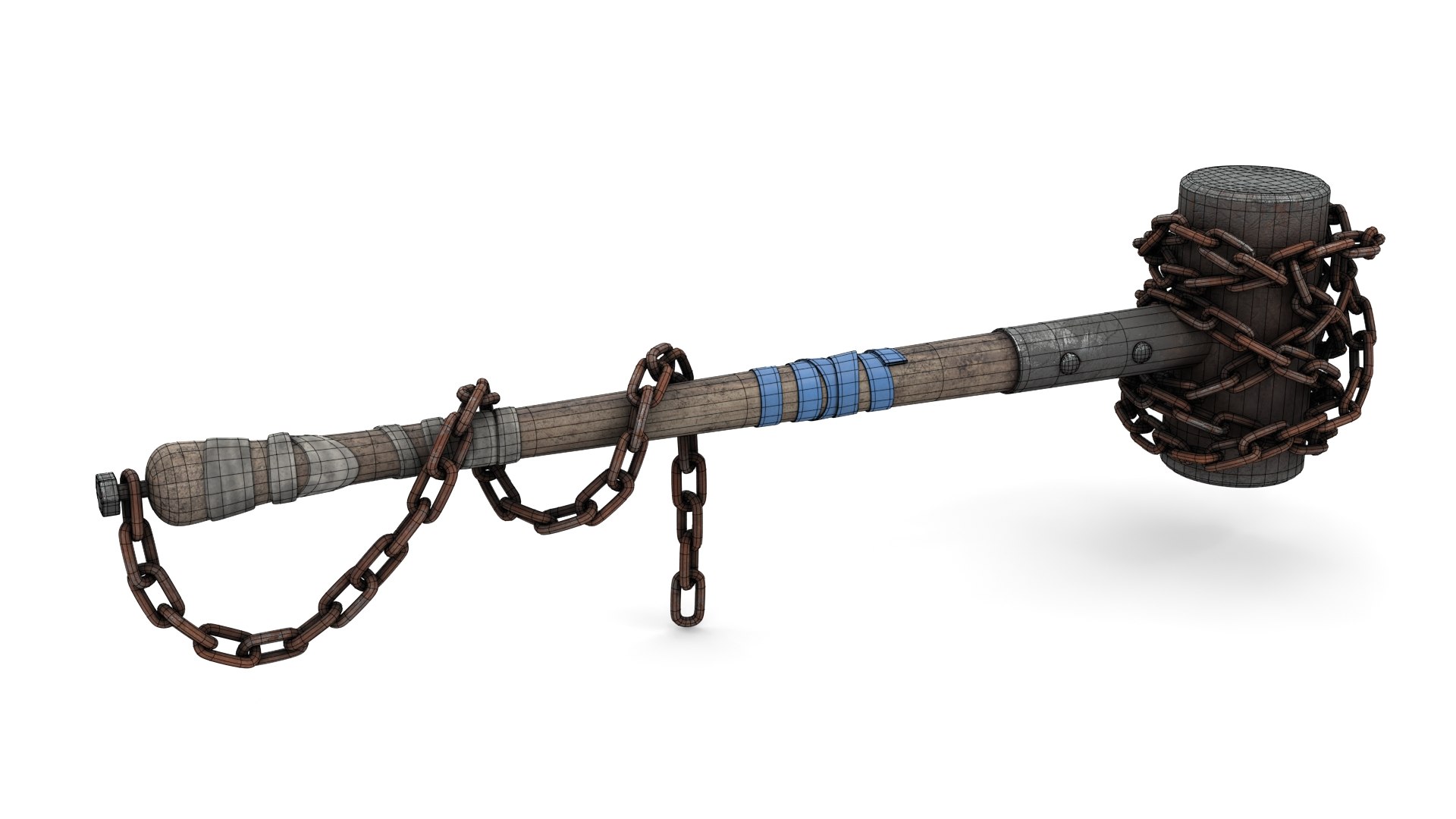 War Hammer With Chain Model - TurboSquid 1758934