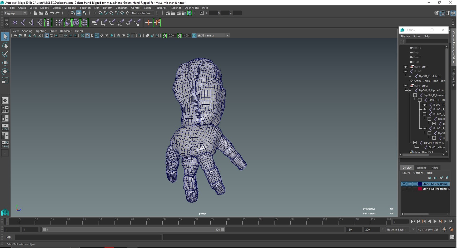 3D Stone Golem Hand Rigged For Maya Model - TurboSquid 2115359
